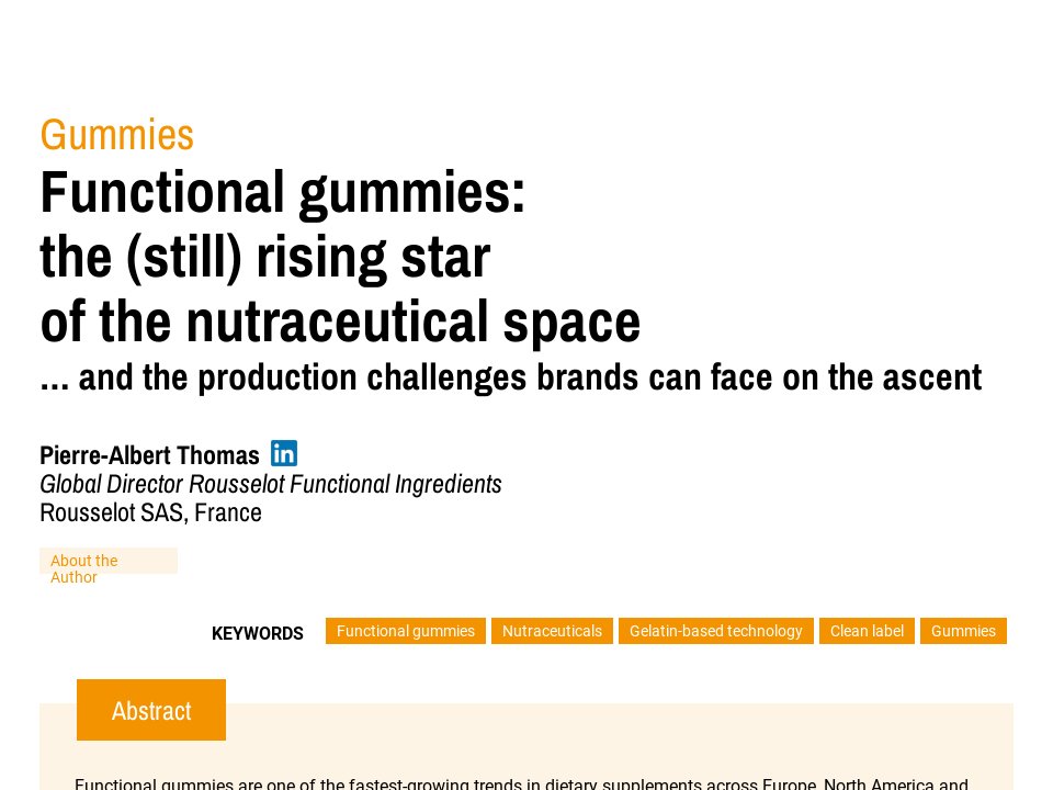 GUMMIES - Functional gummies: the (still) rising star of the nutraceutical space - AgroFOOD ...