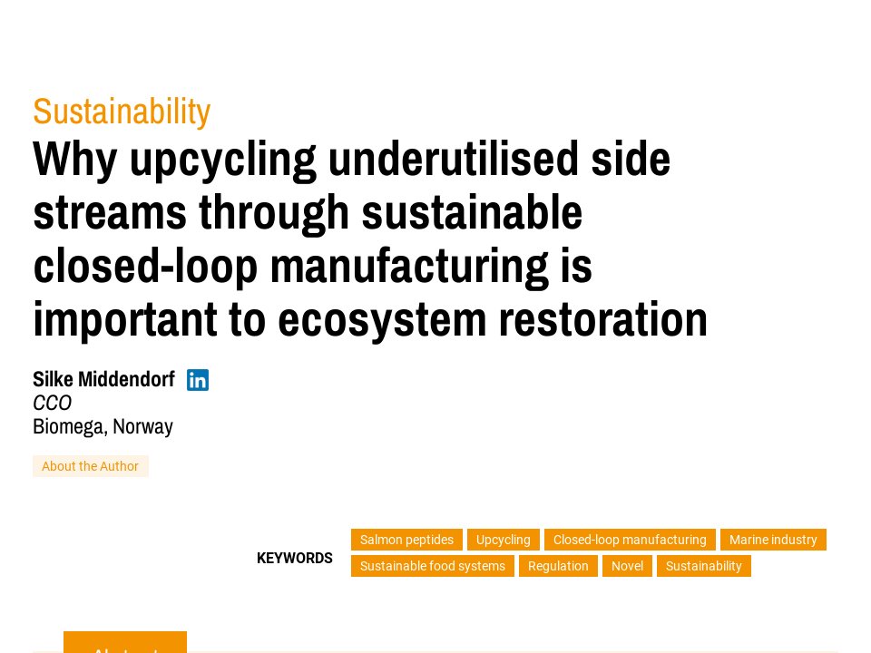 SUSTAINABILITY - Why upcycling underutilised side streams through ...