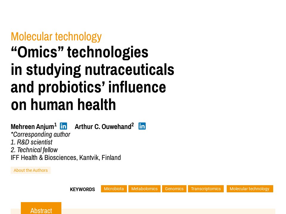 MOLECULAR TECHNOLOGY - “Omics” technologies in studying nutraceuticals ...