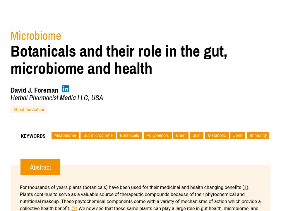 MICROBIOME - Botanicals and their role in the gut, microbiome and health - AgroFOOD Industry Hi ...