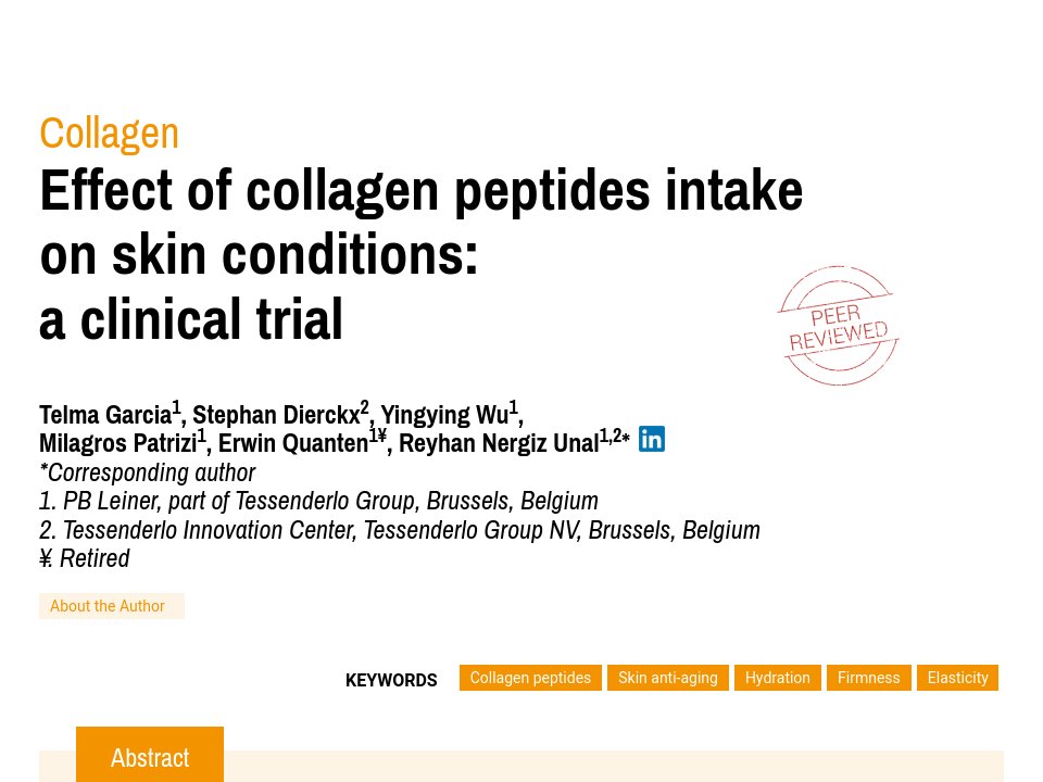 COLLAGEN - Effect of collagen peptides intake on skin conditions: a ...