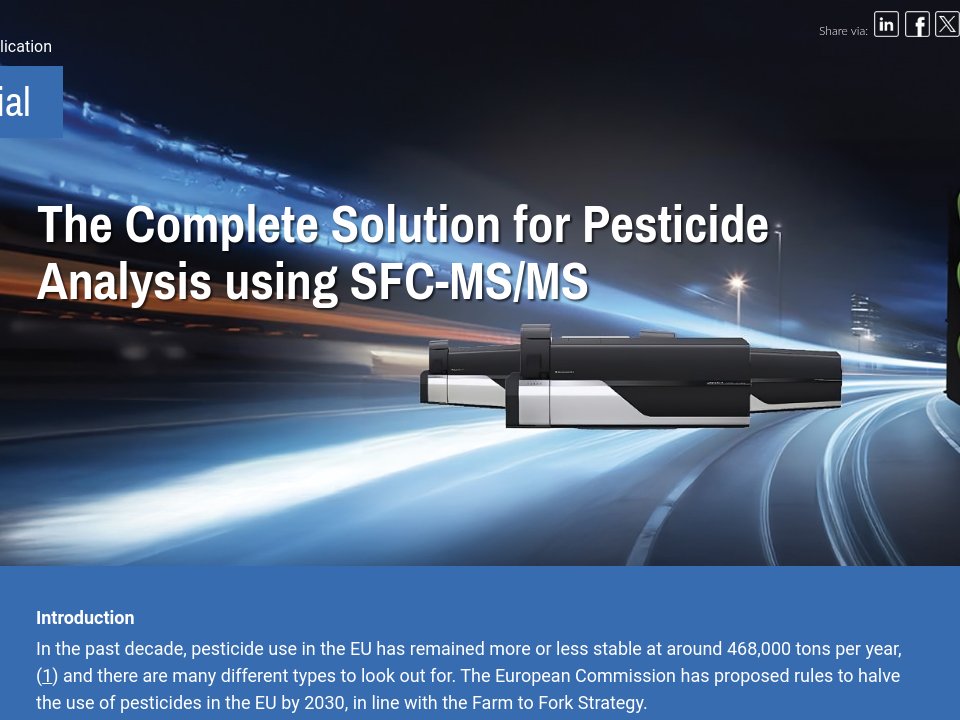 Advertorial - The Complete Solution for Pesticide Analysis using SFC-MS/MS - Shimadzu - AgroFOOD ...