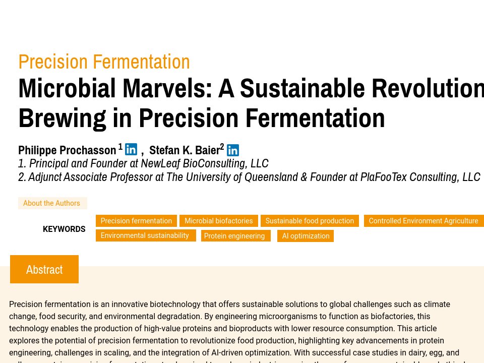 PRECISION FERMENTATION - Microbial Marvels: A Sustainable Revolution ...