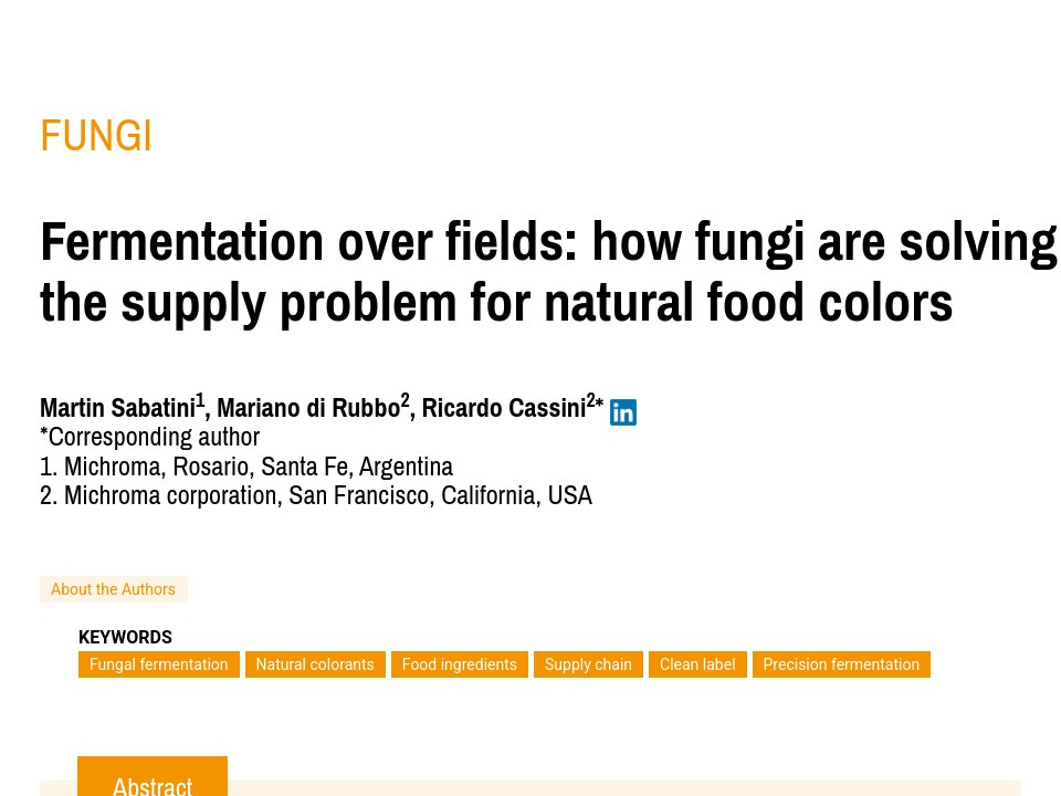 FUNGI - Fermentation over fields: how fungi are solving the supply ...