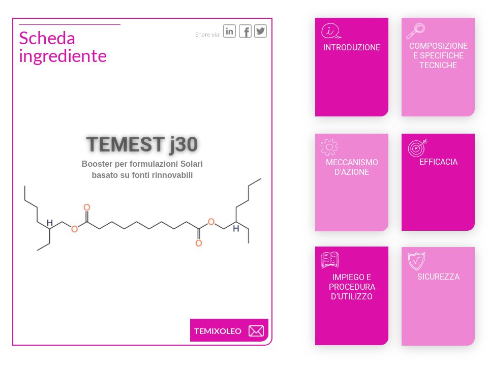 Scheda ingrediente: TEMEST j30 - BEAUTY HORIZONS 2 2021 ITA