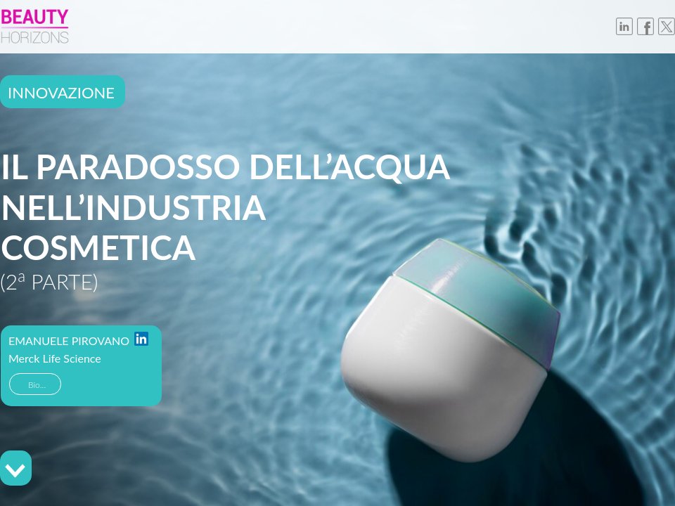 Il paradosso dell'acqua nell'industria cosmetica - BEAUTY HORIZONS 4 2024 ITA