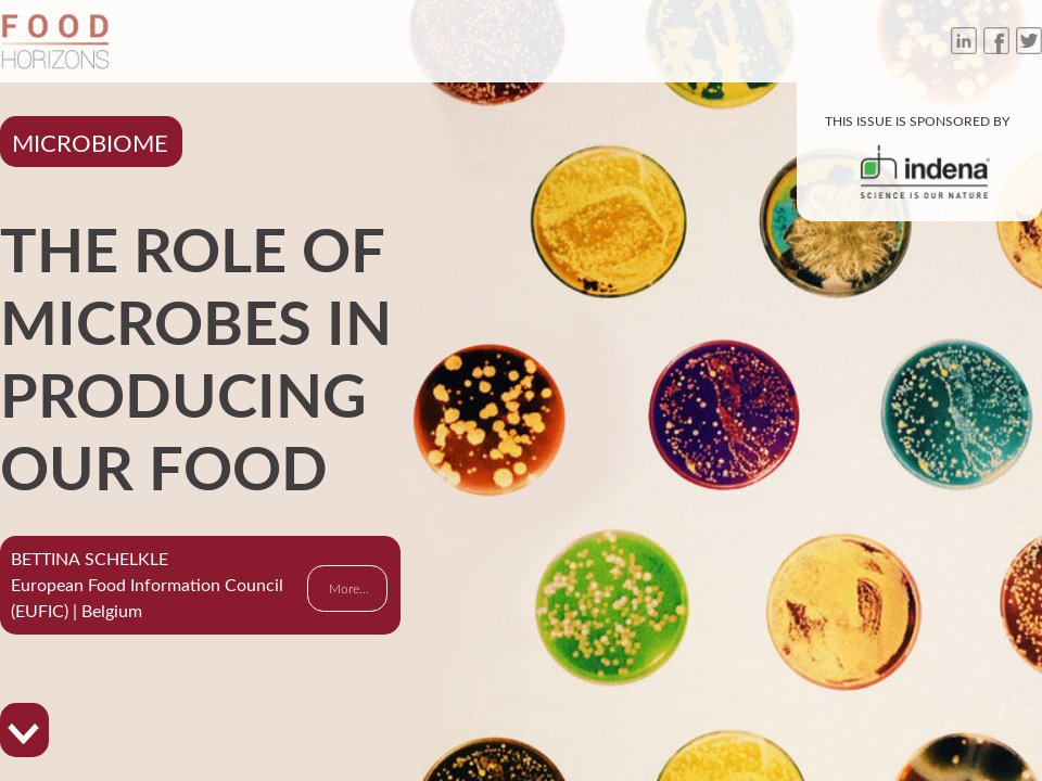 The role of microbes in producing our food - Nutra Horizons - Issue 0
