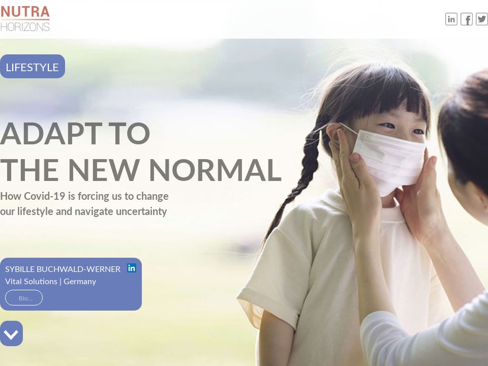 Adapt to the new normal - NUTRA HORIZONS 1 2021 WW