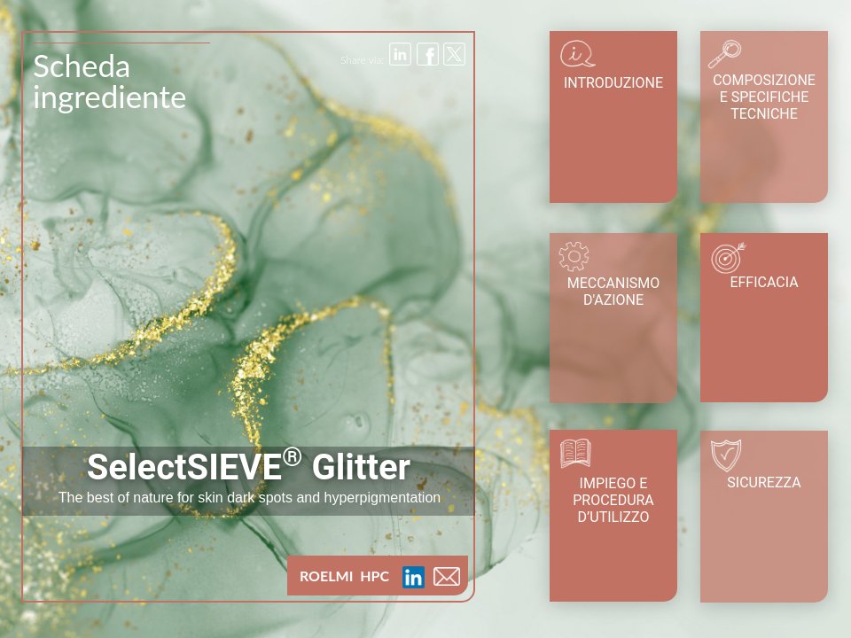 ROELMI HPC - SelectSIEVE® Glitter - Scheda ingrediente - NUTRA HORIZONS 2 2024 ITA