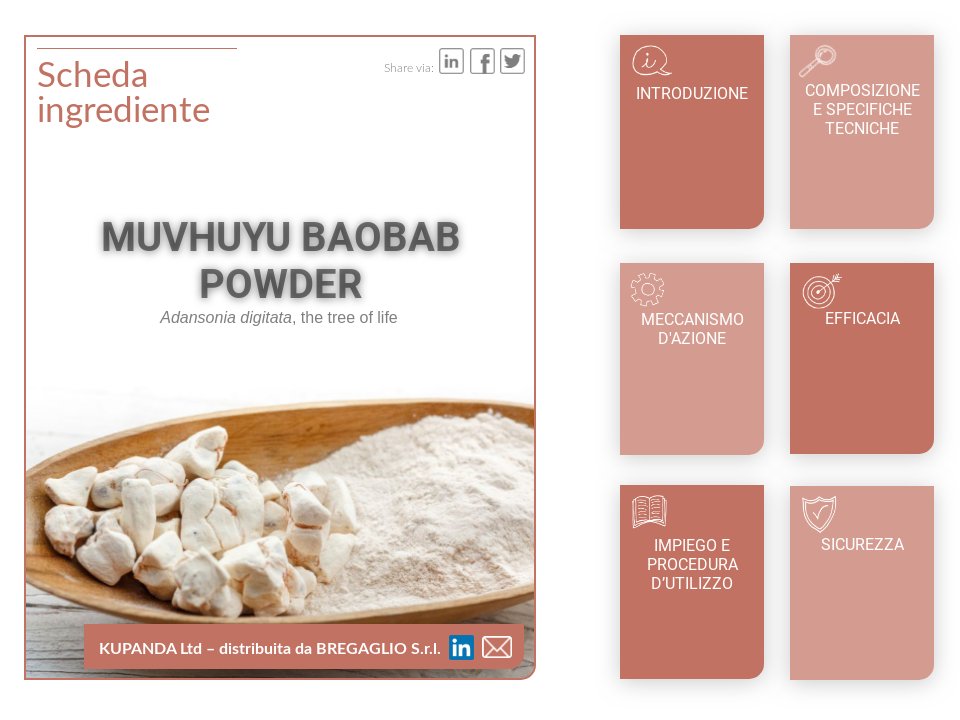 Scheda ingrediente: MUVHUYU BAOBAB POWDER - NUTRA HORIZONS 3 2021 ITA
