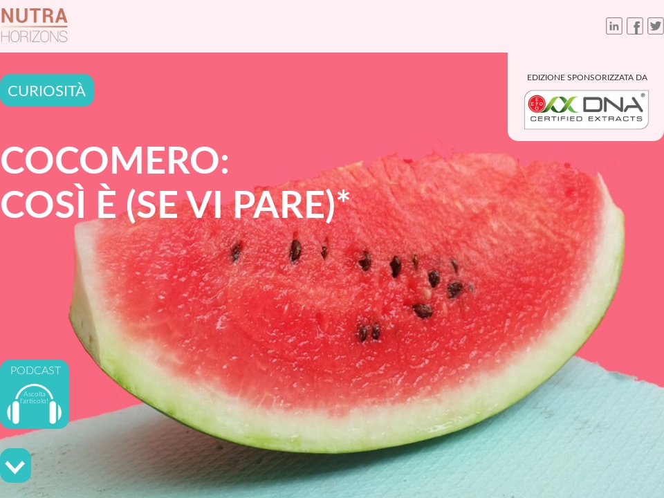 Cocomero: così è (se vi pare) - NUTRA HORIZONS 4 2021 ITA