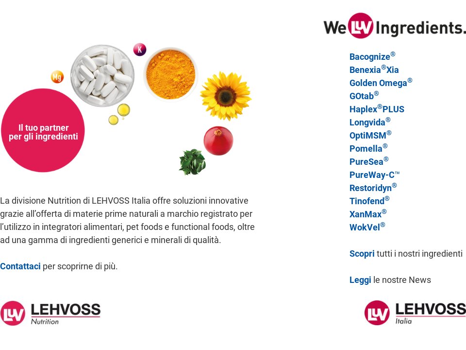 LEHVOSS Nutrition - NUTRA HORIZONS 6 2021 ITA