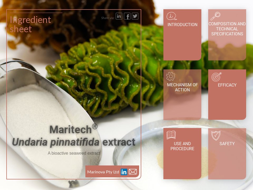 Marinova Pty Ltd - Maritech® Undaria pinnatifida extract - Ingredient ...